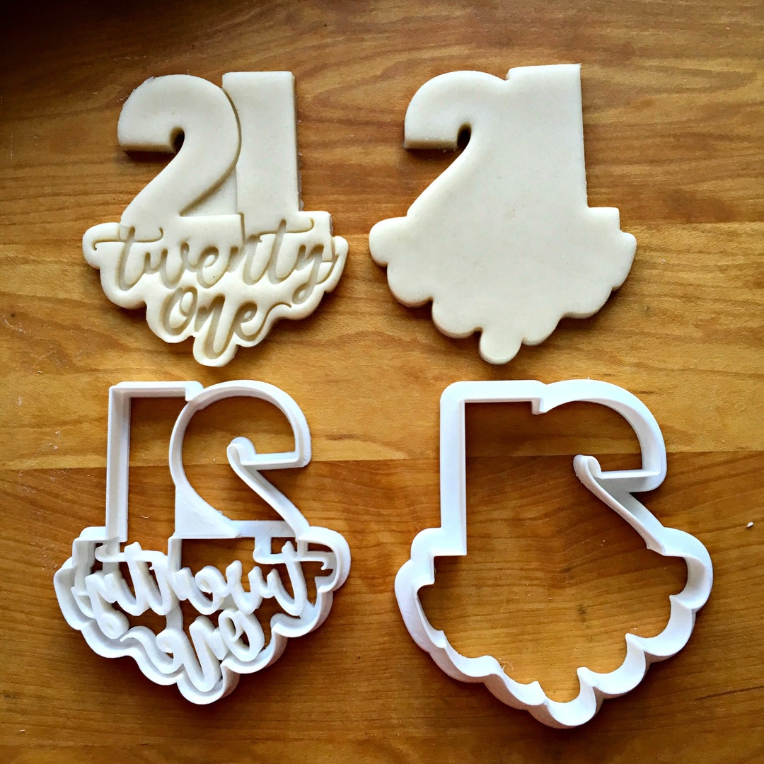 Set of 2 Lettered Number 21 Cookie Cutters/multi-size/choose Standard ...