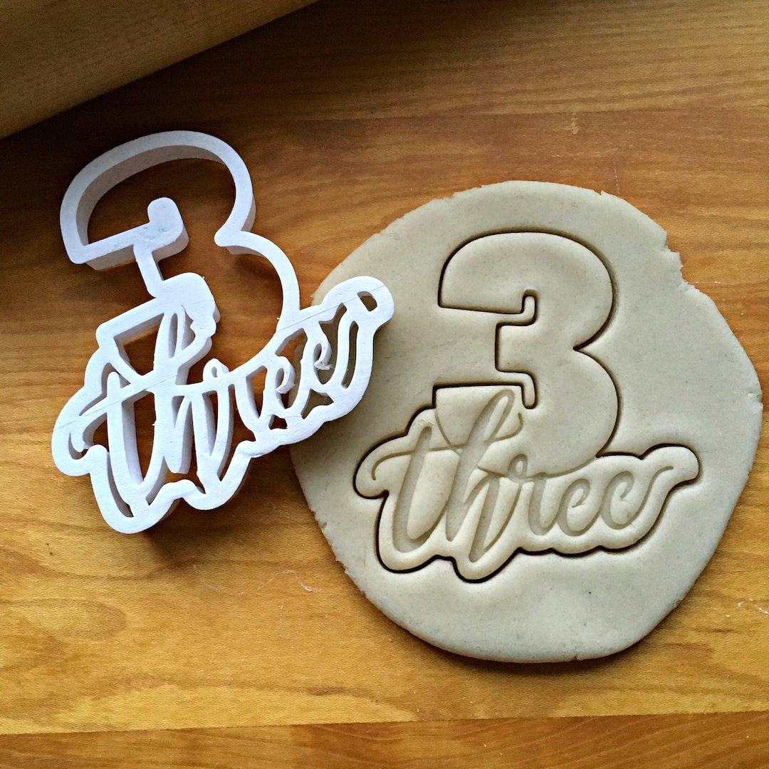Lettered Number 3 Cookie Cutter in Multiple Sizes - Etsy