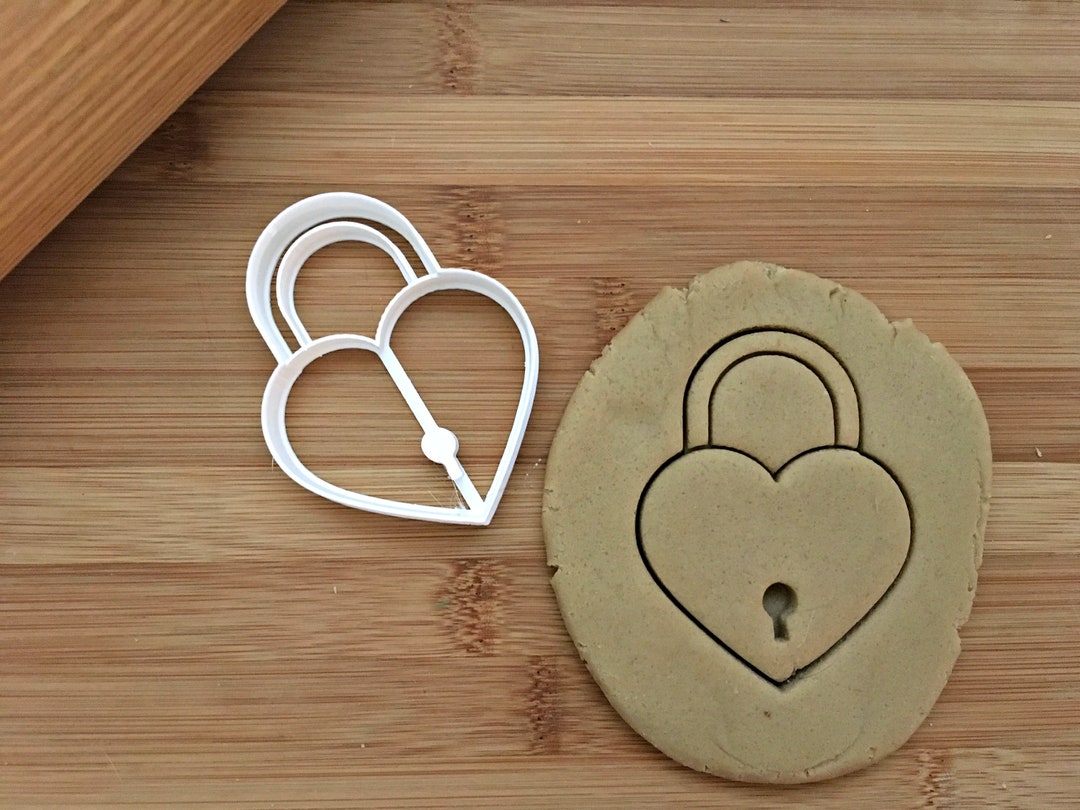 Heart Lock Cookie Cutter/multi-size/dishwasher Safe Available - Etsy