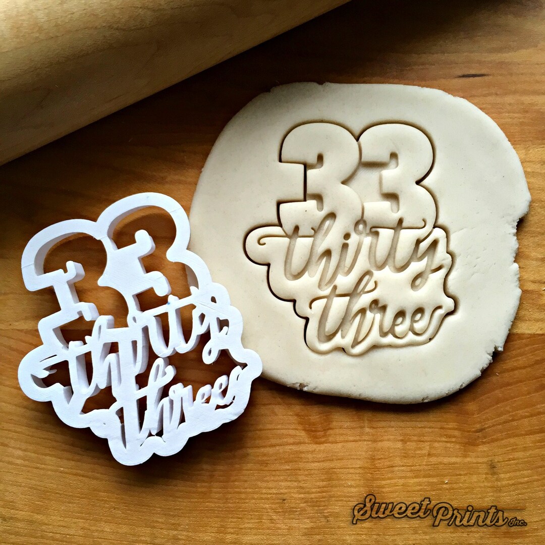 Lettered Number 33 Cookie Cutter/multi-size/dishwasher Safe Available ...
