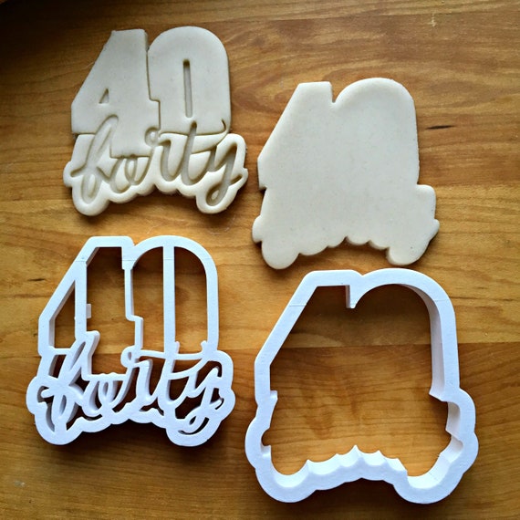 Set of 2 Lettered Number 40 Cookie | Etsy