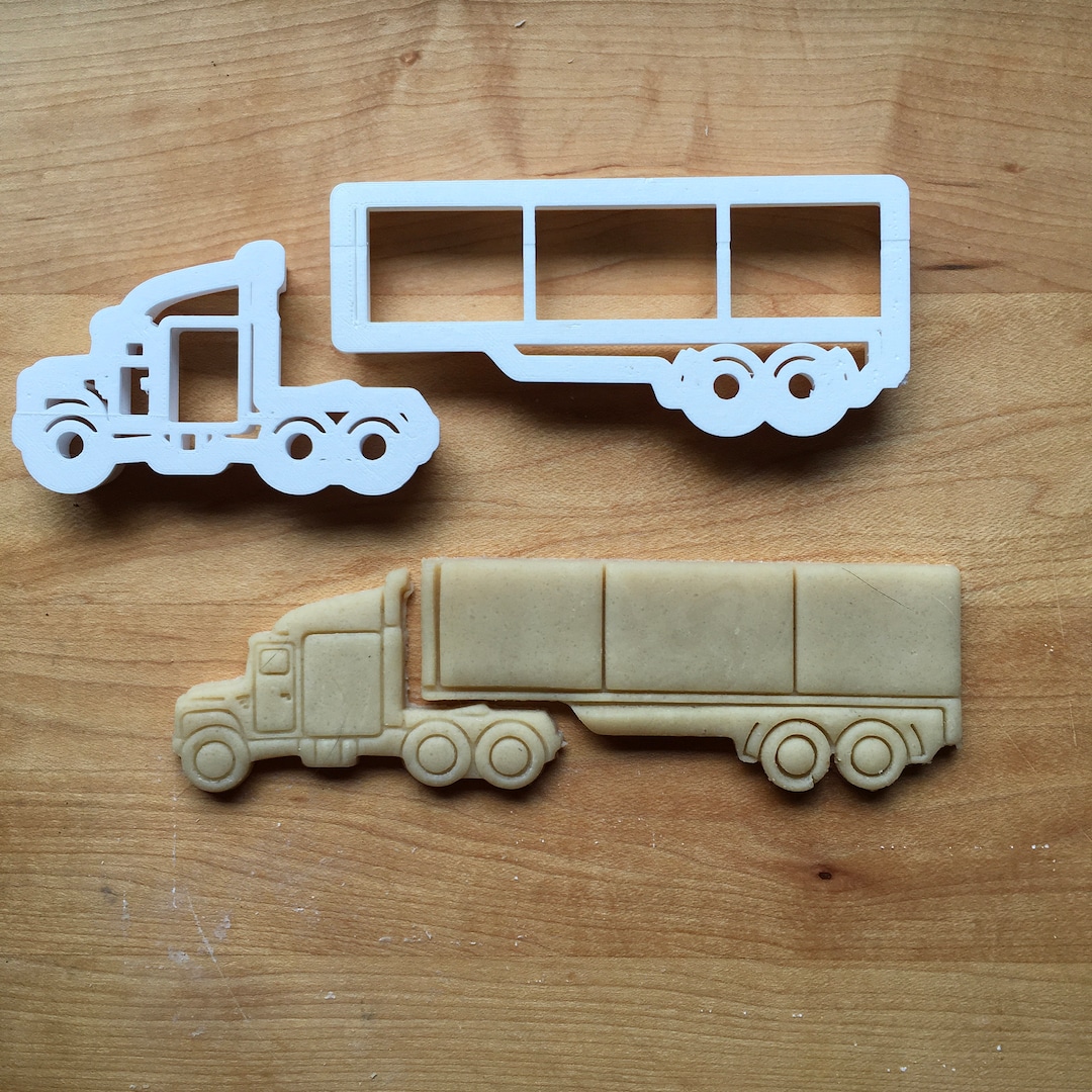 Set of 2 Semi Truck and Trailer Cookie Cutters in Multiple Sizes - Etsy