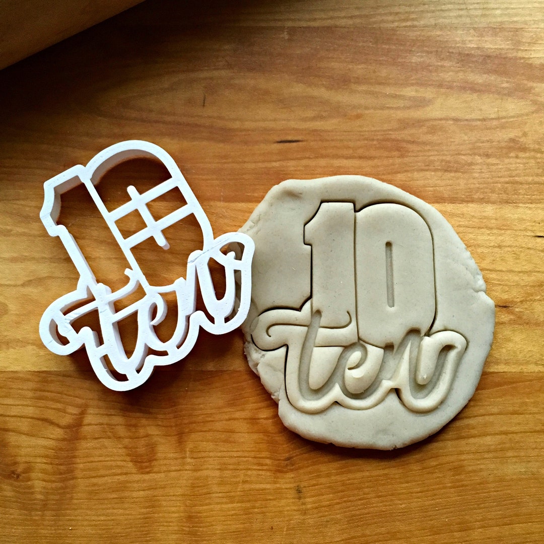 Lettered Number 10 Cookie Cutter/multi-size/choose Standard or ...