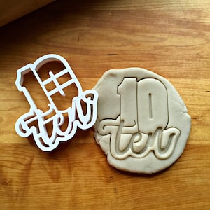 Lettered Number 10 Cookie Cutter/multi-size/choose Standard or ...