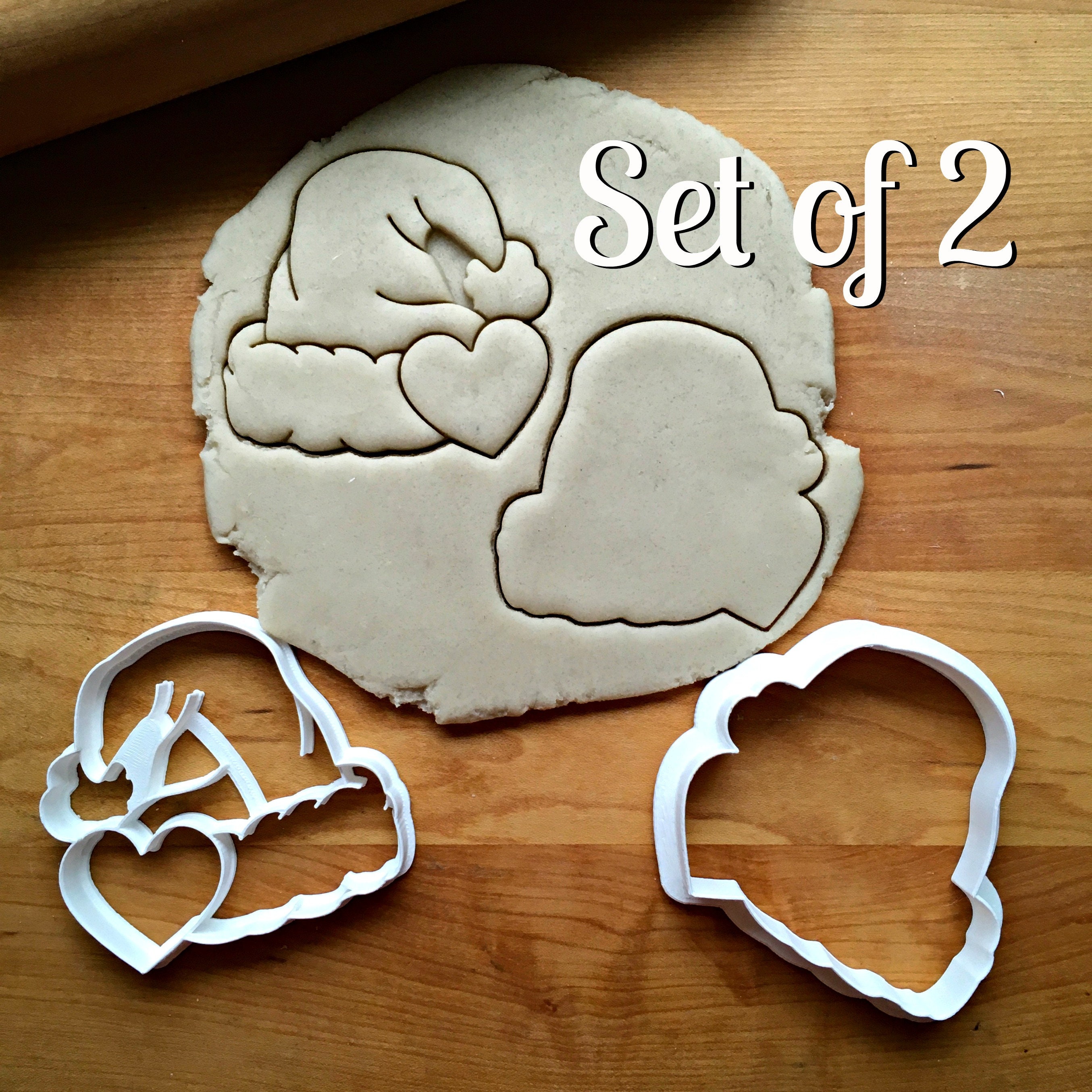 Set of 2 Santa Hat With Heart Cookie Cutters in Multiple Sizes - Etsy