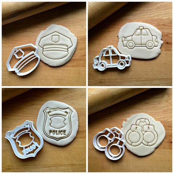 Set of 4 Police Cookie Cutters/multi-size | Etsy