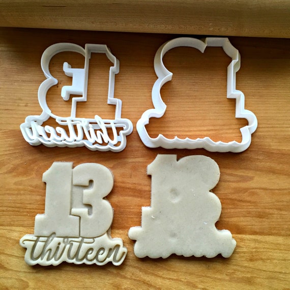Set of 2 Lettered Number 13 Cookie - Etsy