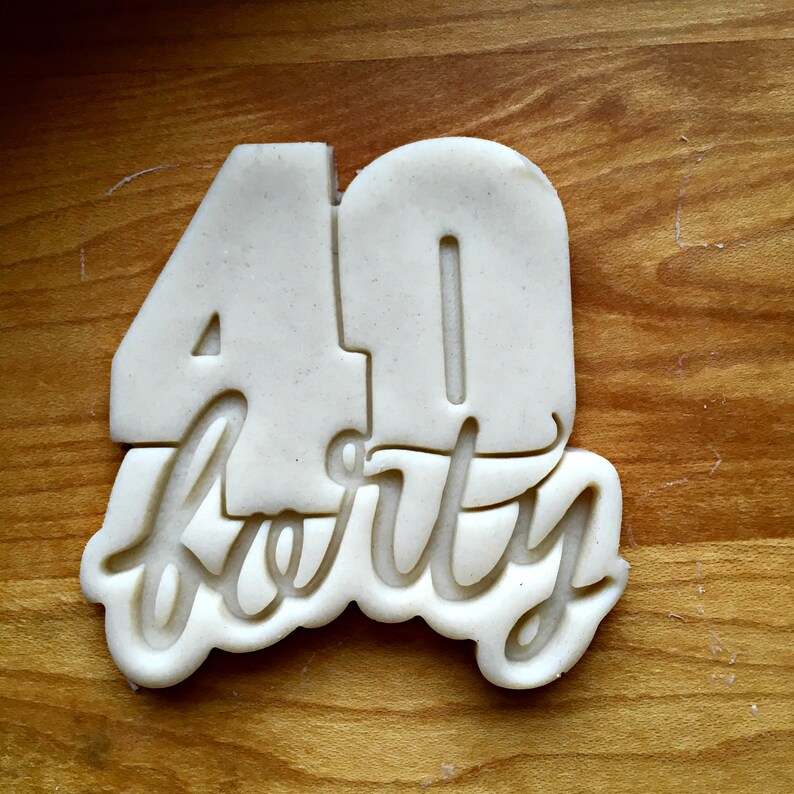 Set of 2 Lettered Number 40 Cookie | Etsy