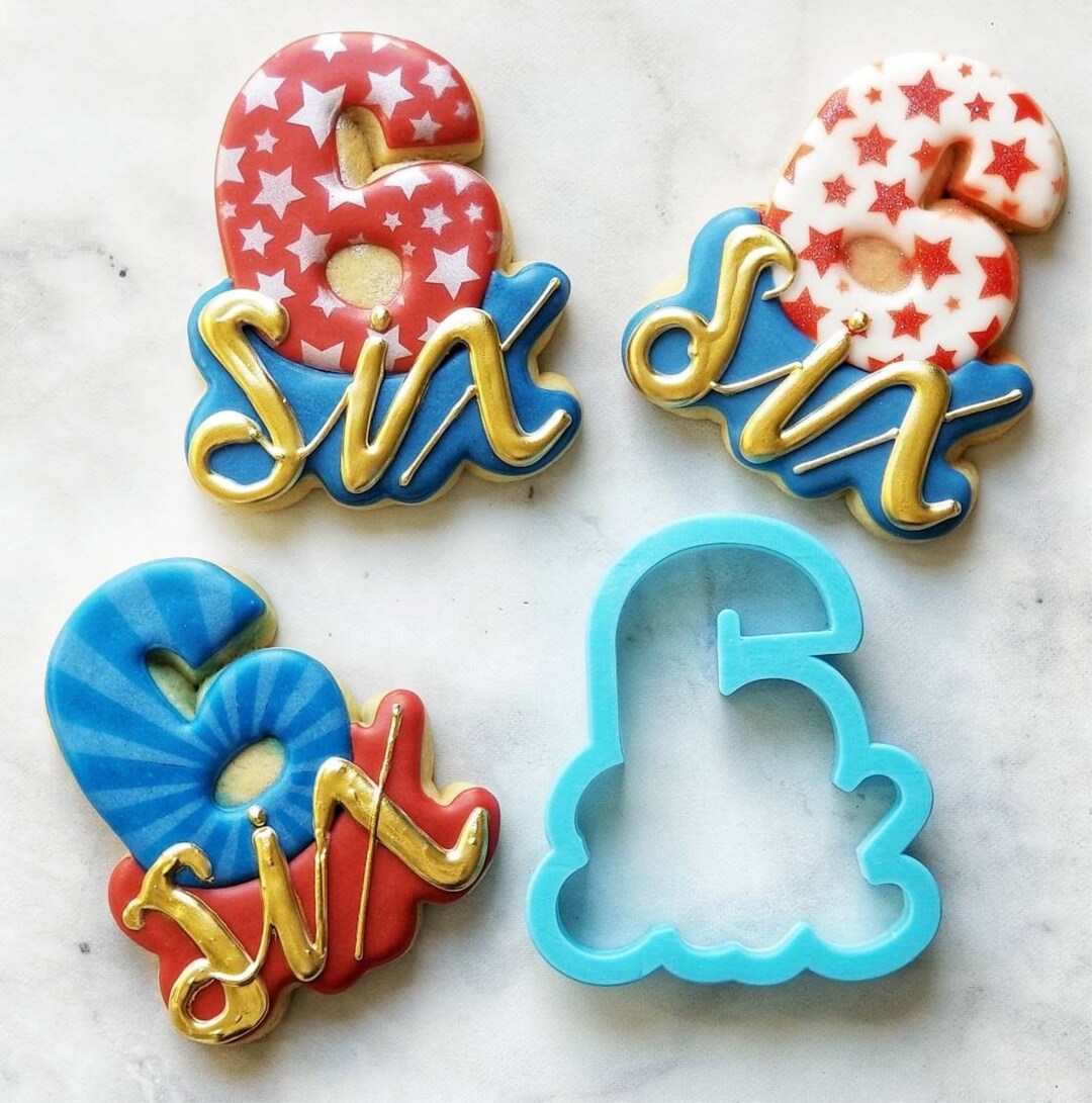 Lettered Number 6 Cookie Cutter in Multiple Sizes - Etsy