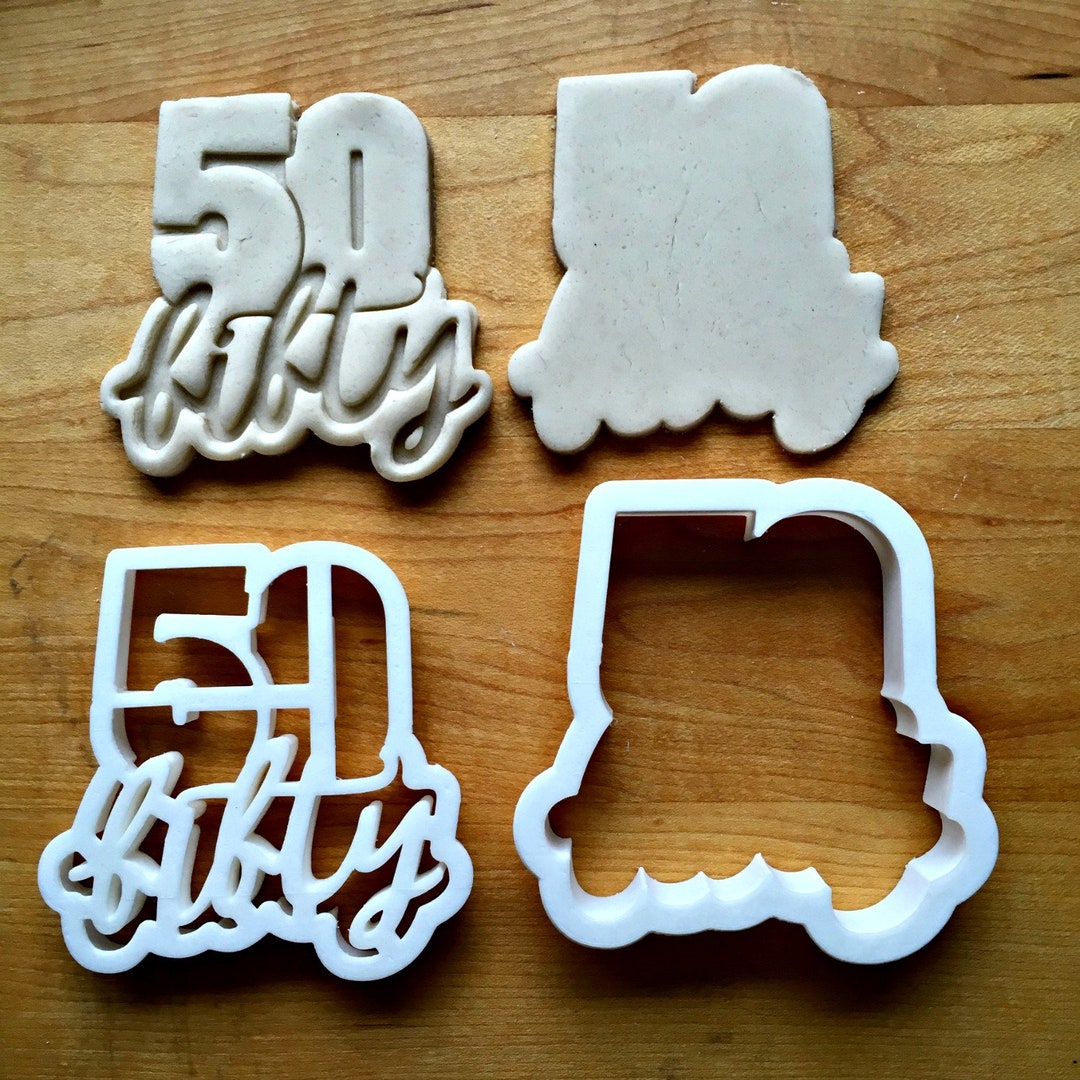 Set of 2 Lettered Number 50 Cookie Cuttersmulti-size/choose Standard or ...