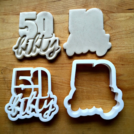 Set of 2 Lettered Number 50 Cookie | Etsy