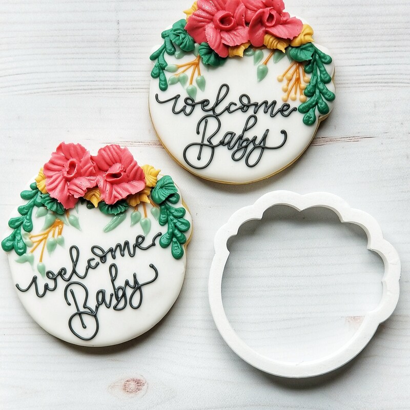 Floral Plaque Cookie Cutter - Etsy