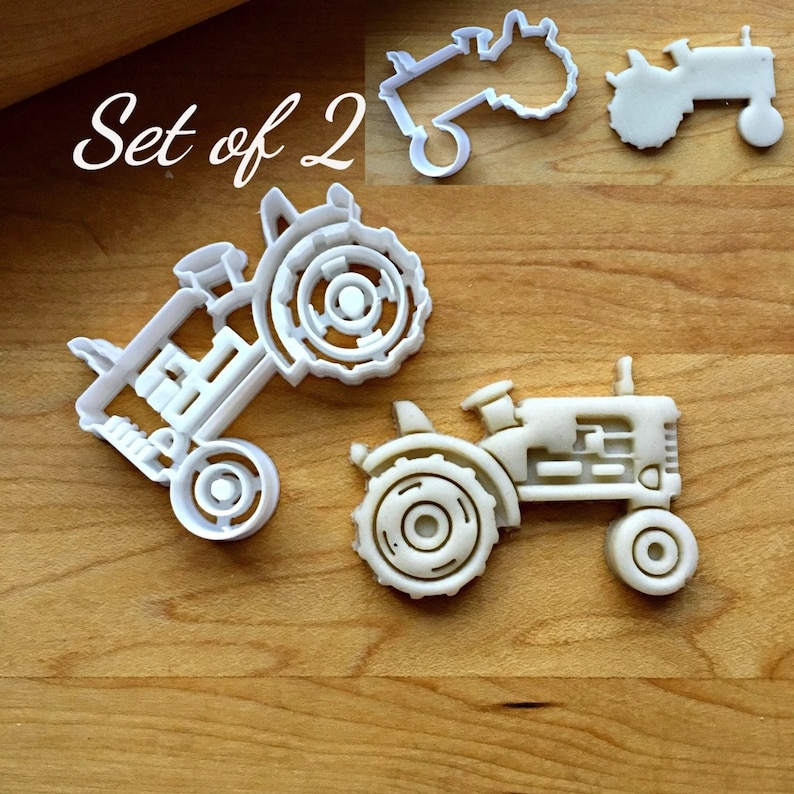 Set of 2 Tractor Cookie Cutters/multi-size - Etsy