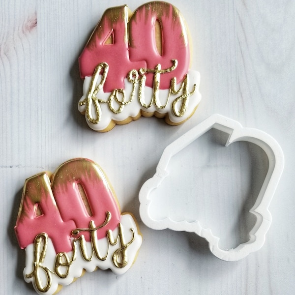 40th Birthday Cookie - Etsy