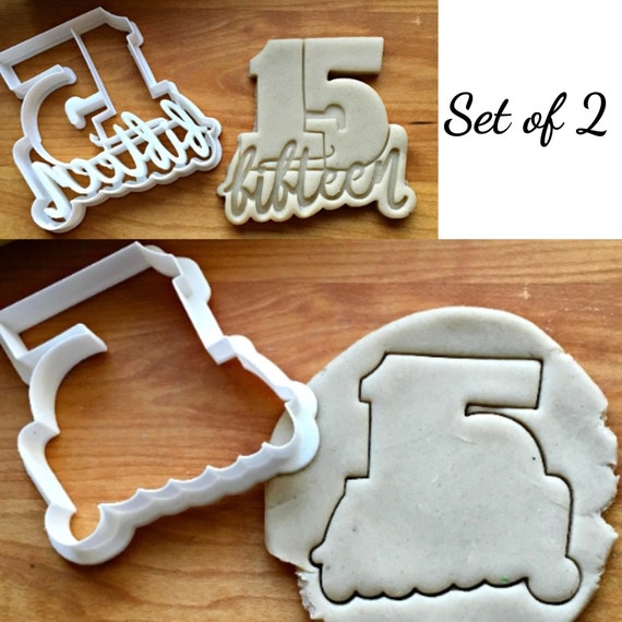 Set of 2 Lettered Number 15 Cookie - Etsy