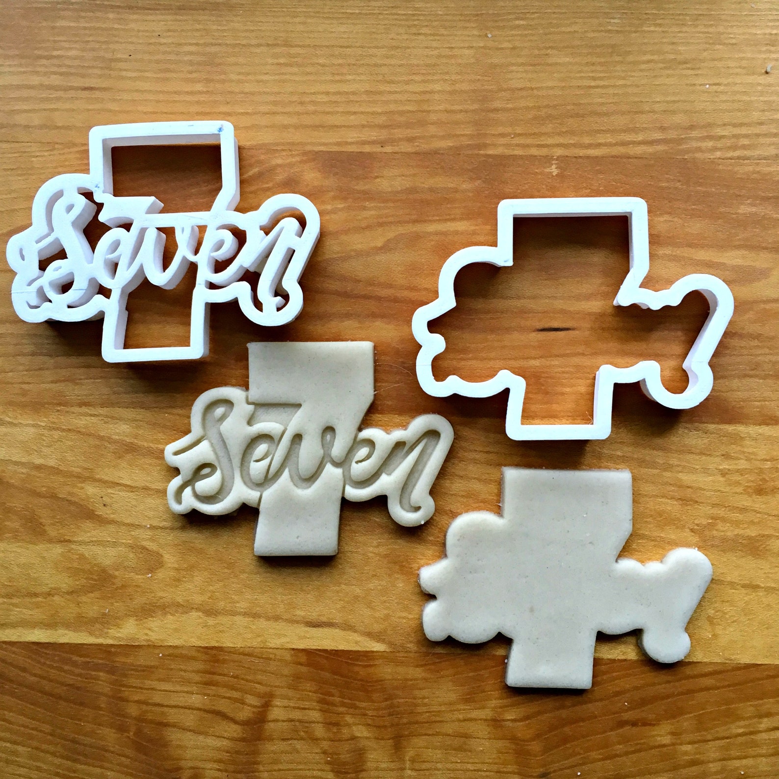 Set of 2 Lettered Number 7 Cookie | Etsy