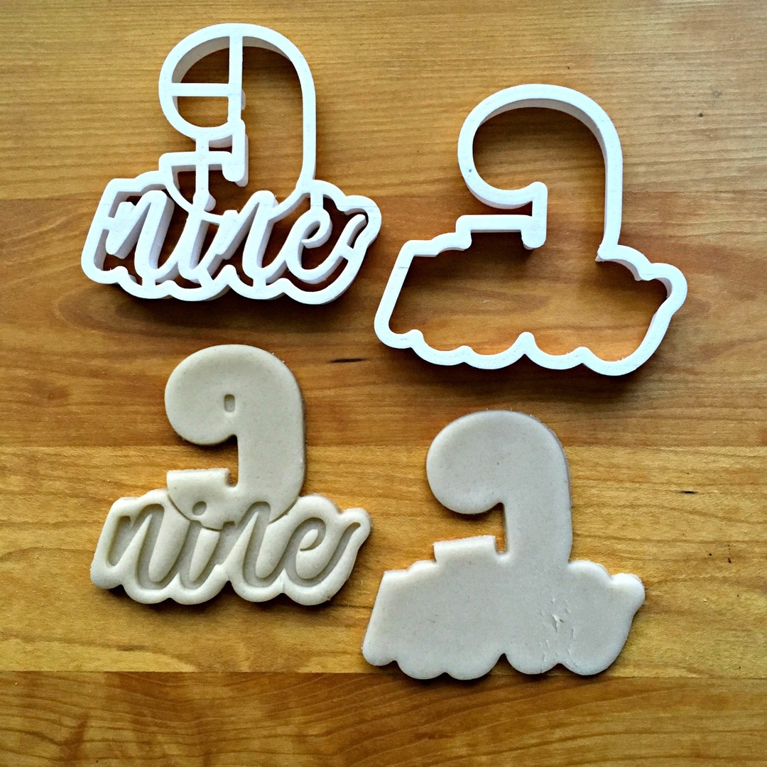 Set of 2 Lettered Number 9 Cookie Cutters/multi-size/choose Standard or ...