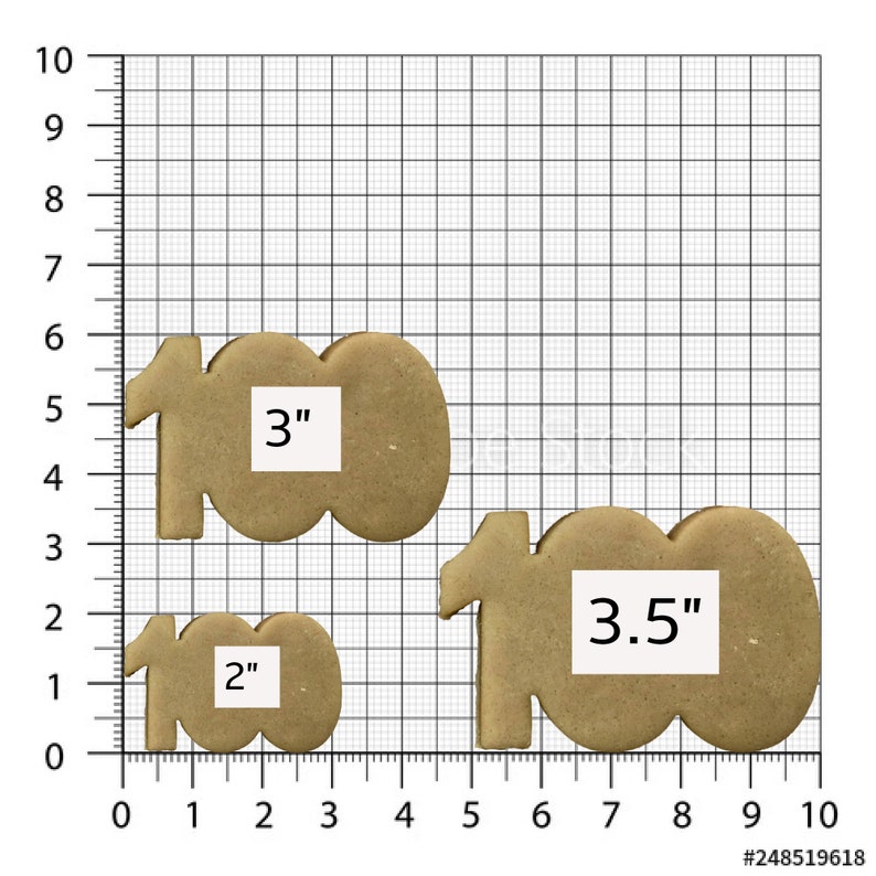 Number 100 Cookie Cutter in Multiple Sizes - Etsy