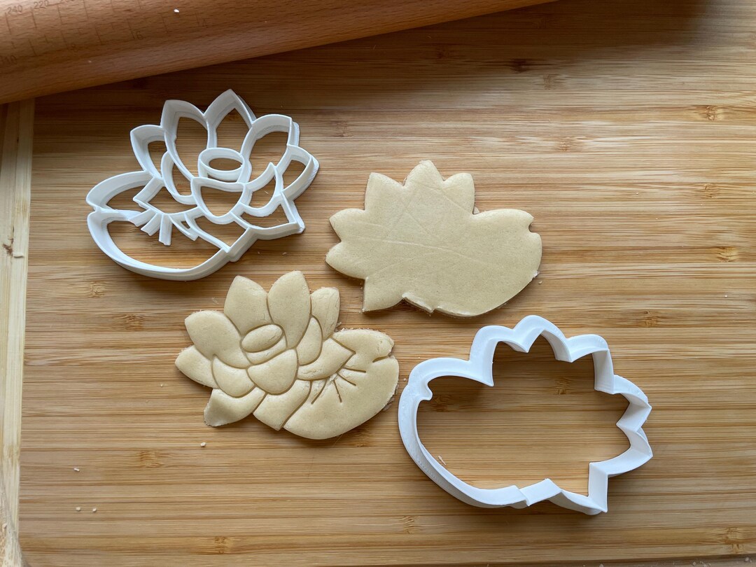 Set of 2 Lotus Flower on a Lily Pad Cookie Cutters/multi-size /made in ...
