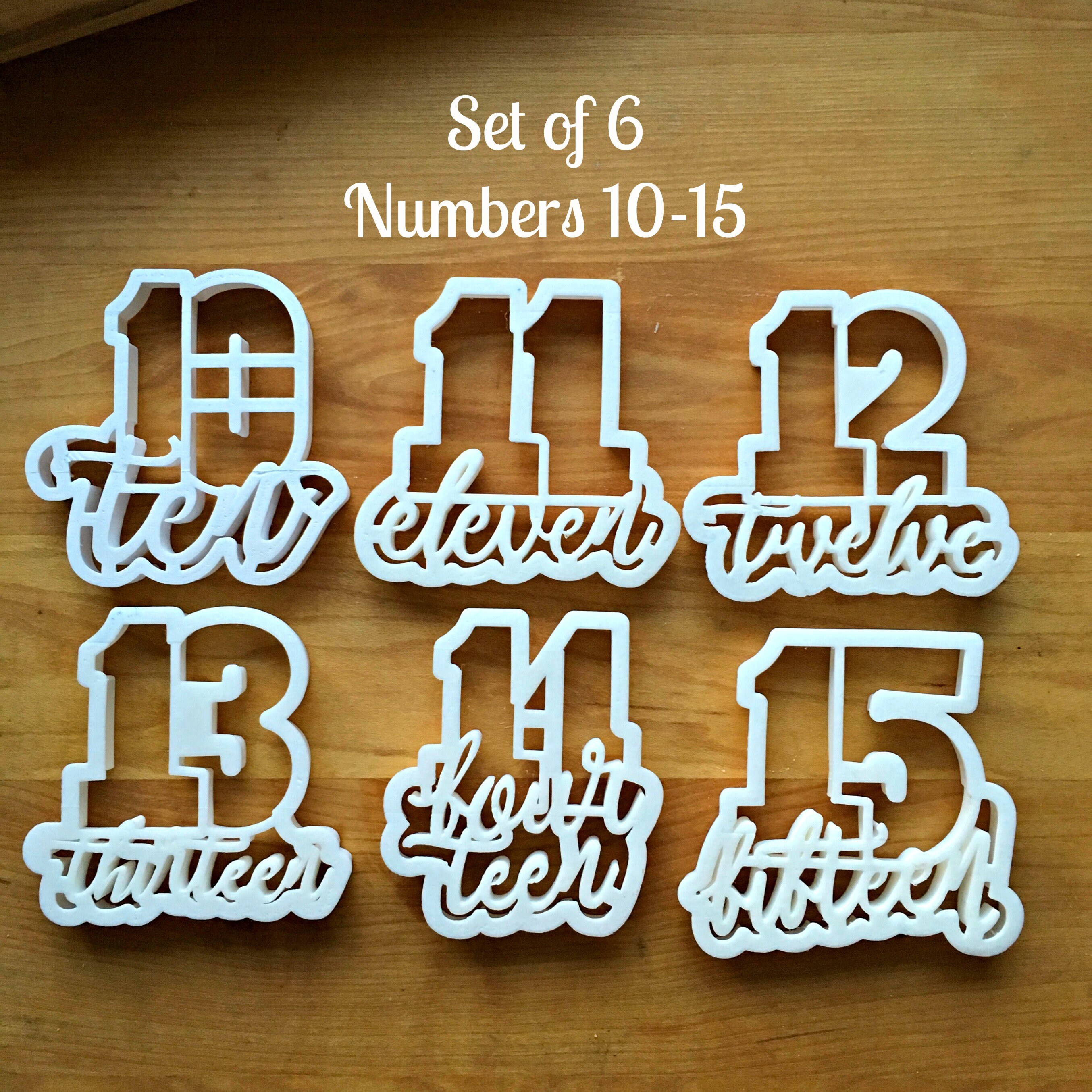 Set of 6 Lettered Number Cookie Cutters | Etsy