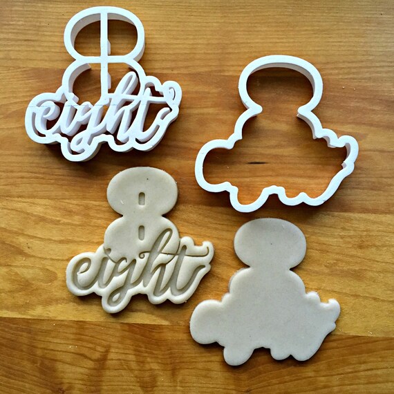 Set of 2 Lettered Number 8 Cookie - Etsy