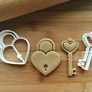 Heart Lock and Key Cookie Cutter/multi-size/choose Standard or ...