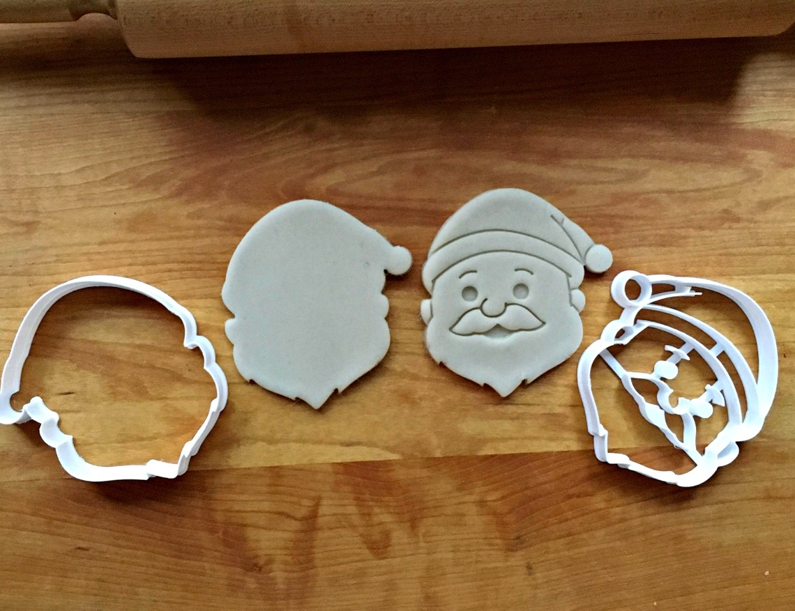 Set of 2 Santa Cookie Cuttersmulti-size/christmas Cookie Cutter / - Etsy