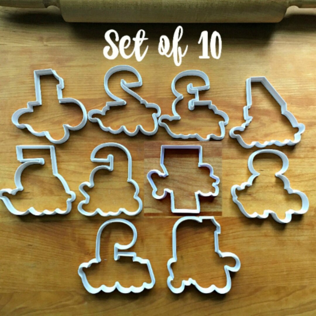 Set of 10 Lettered Number Cookie Cutters/multi-size/dishwasher - Etsy