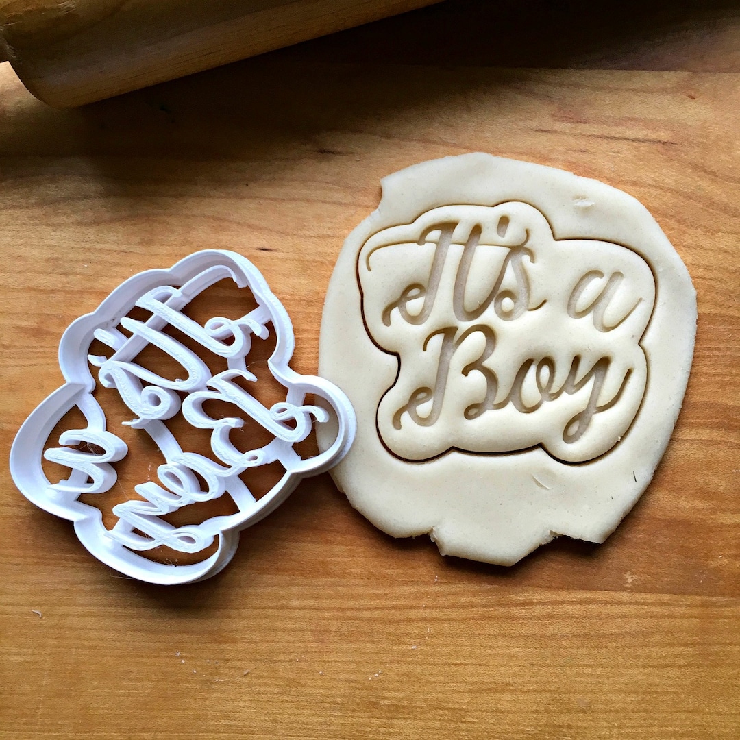 It's A Boy Script Cookie Cutter in Multiple Sizes - Etsy