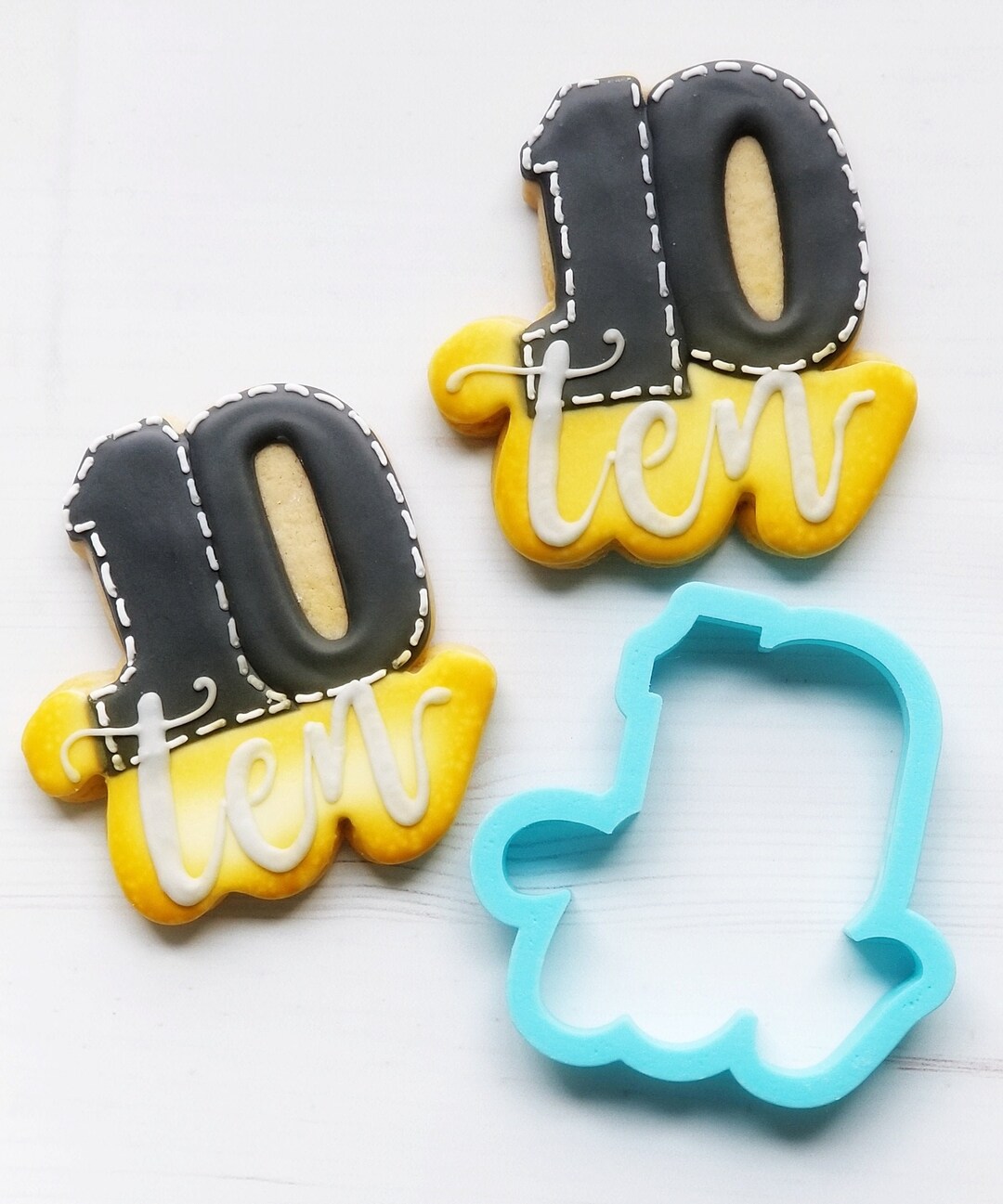Lettered Number 10 Cookie Cutter/multi-size/choose Standard or ...