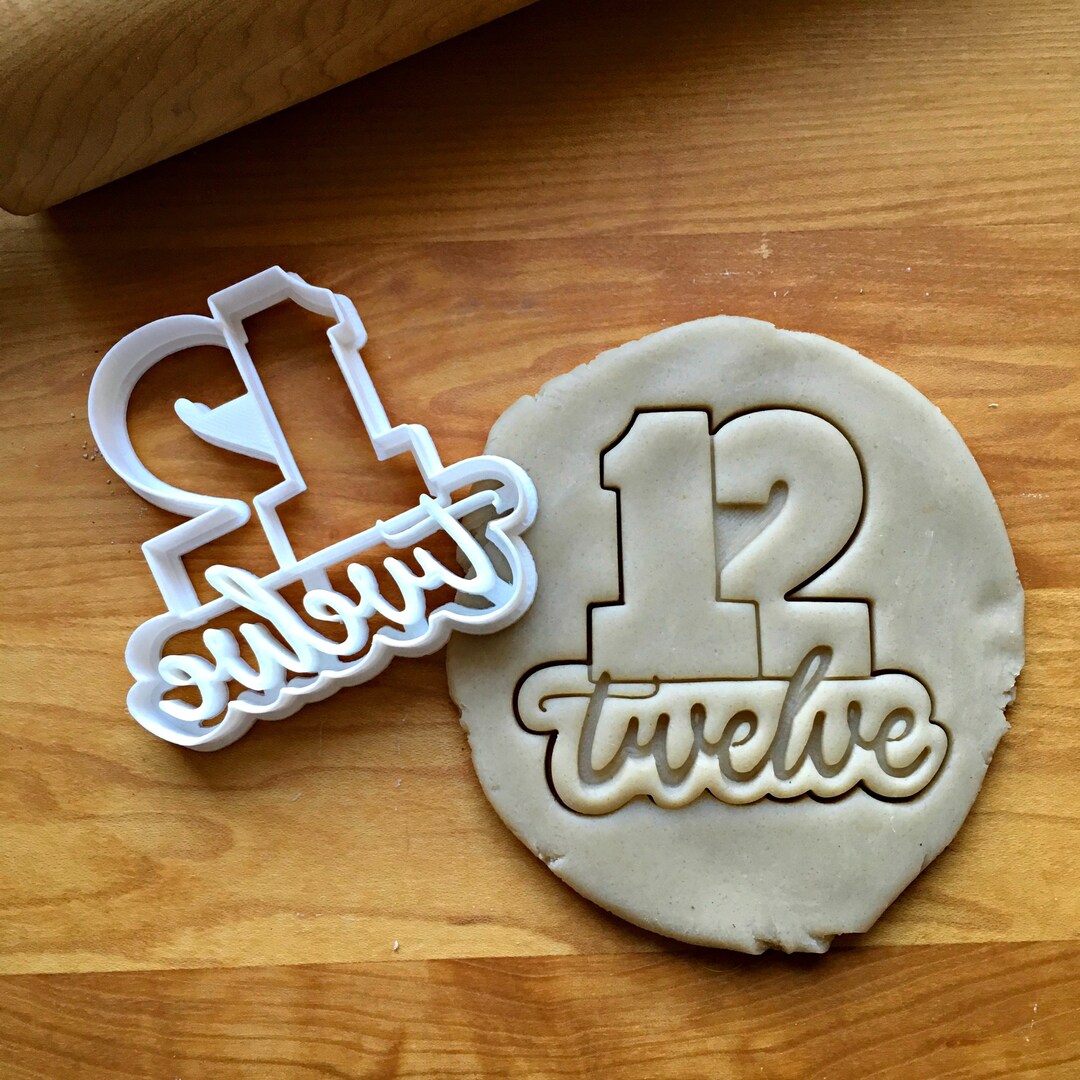 Lettered Number 12 Cookie Cutter in Multiple Sizes - Etsy