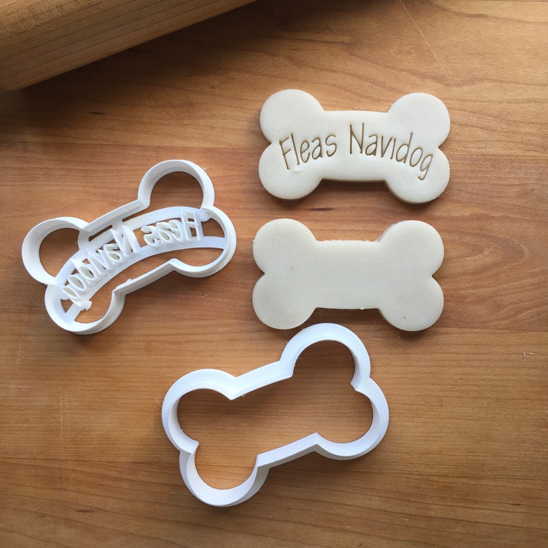 Set of 2 Fleas Navidog Dog Bone Cookie Cutters in Multiple Sizes - Etsy