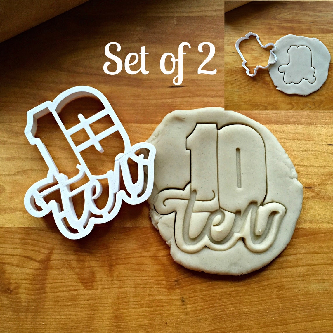 Set of 2 Lettered Number 10 Cookie | Etsy