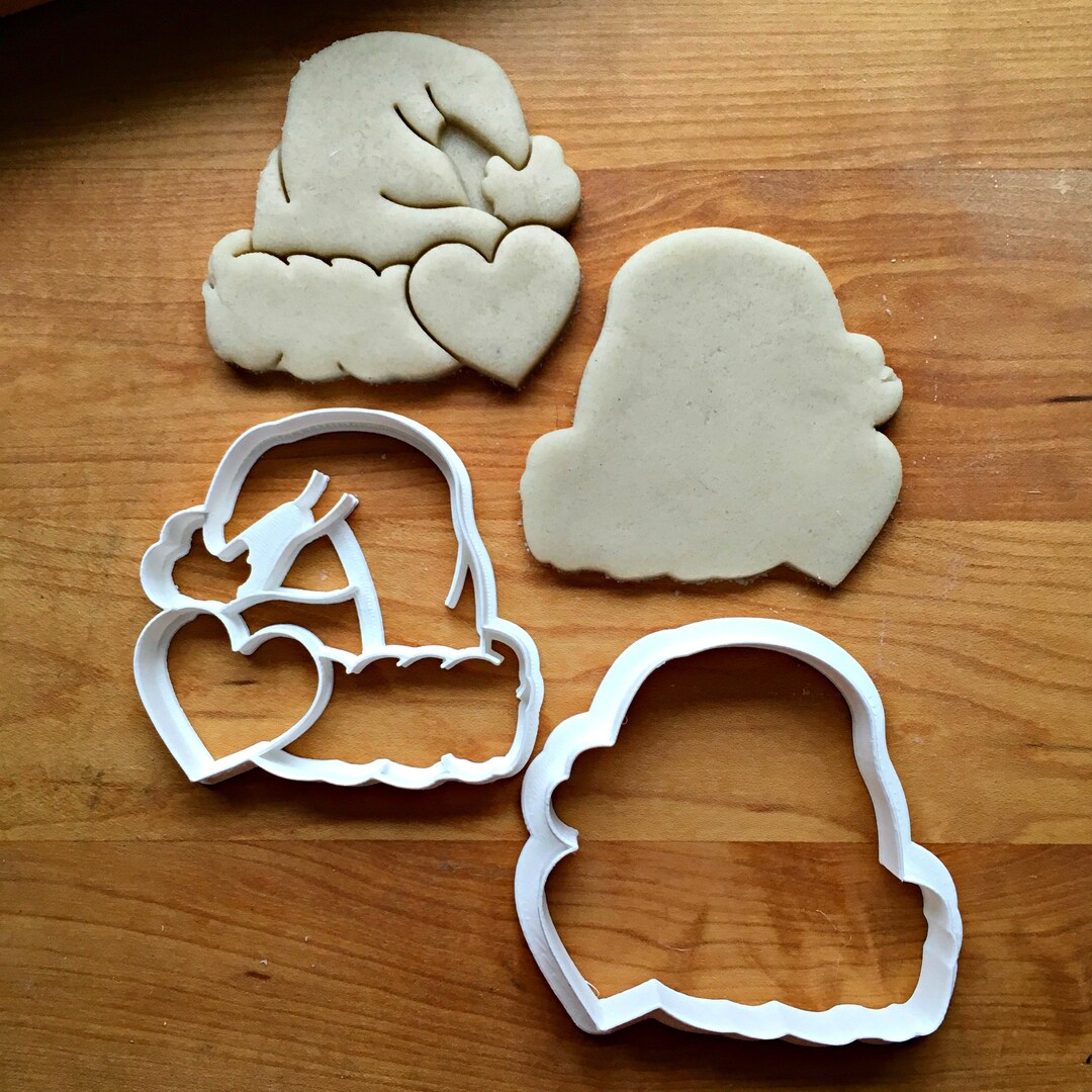 Set of 2 Santa Hat With Heart Cookie Cutters in Multiple Sizes - Etsy