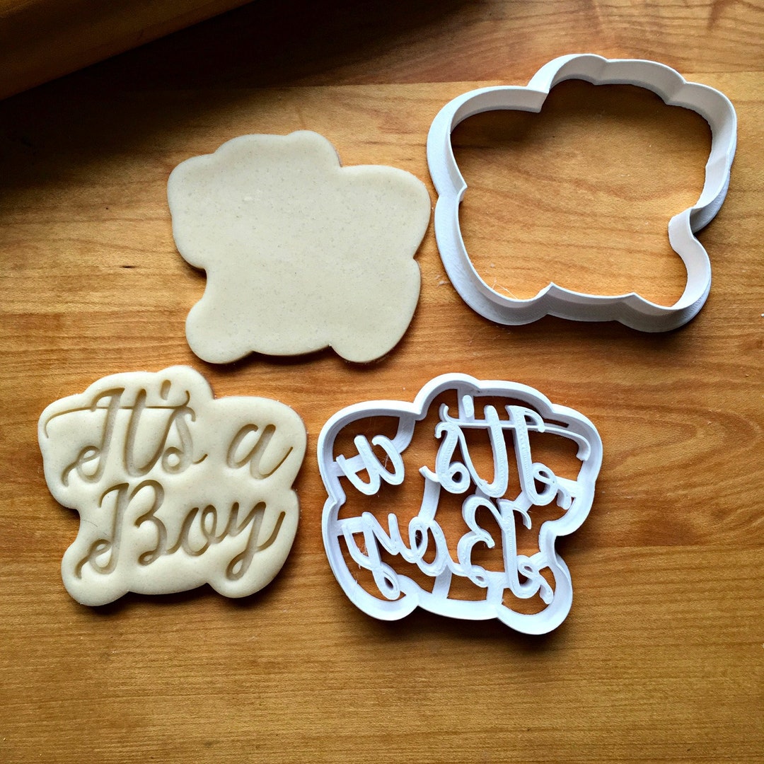 Set of 2 It's A Boy Script Cookie Cutters/multi-size/choose Standard or ...