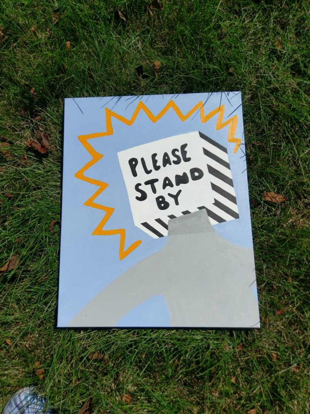 Please Stand by - Original Character Art Acrylic Painting - Etsy