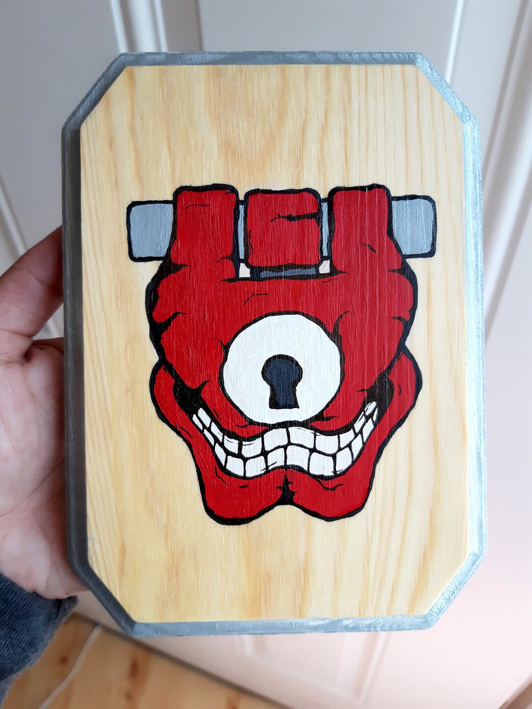 OKAMI FANART Lockjaw Demon Lock Video Game Wooden Painting Acrylic IDLE ...