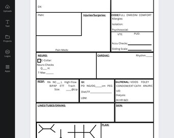 Nurse Report Sheet/brain for ICU, PCU, Med/surg/tele. Great for New ...