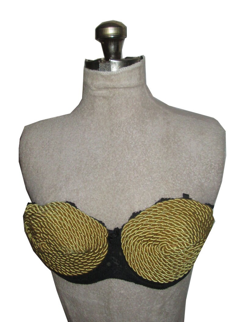 Vintage Gelmart Black & Gold Strapless or Strap Cone Multifunctional ...