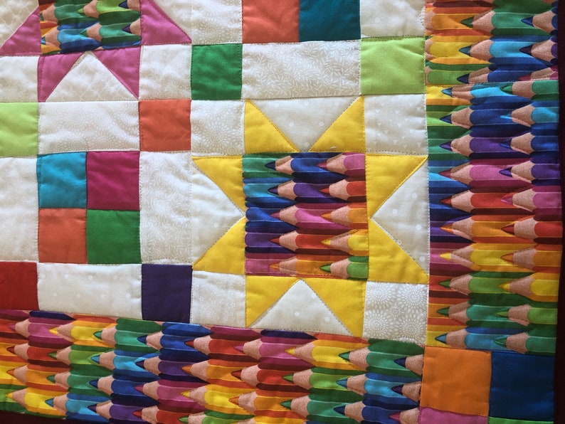 Primarily Pencils Two Lap Quilt FREE SHIPPING - Etsy