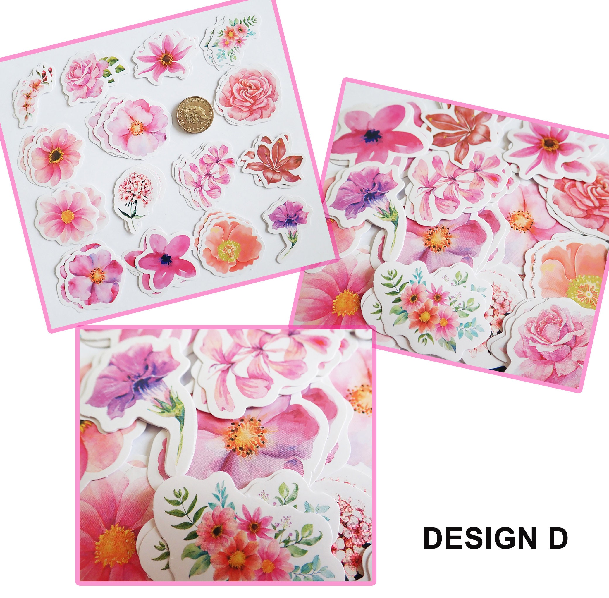 45 Flower Sticker Pack Flower Journal Sticker Flower | Etsy