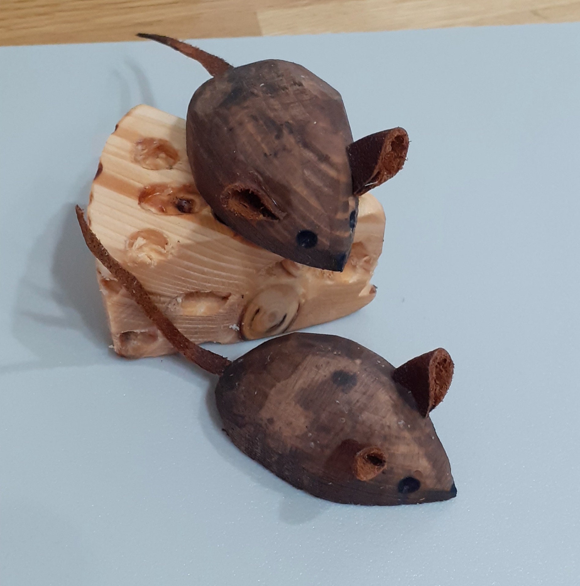 Wooden Mice and Cheese - Etsy UK