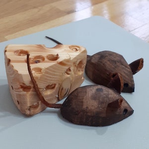Wooden Mice and Cheese. - Etsy UK