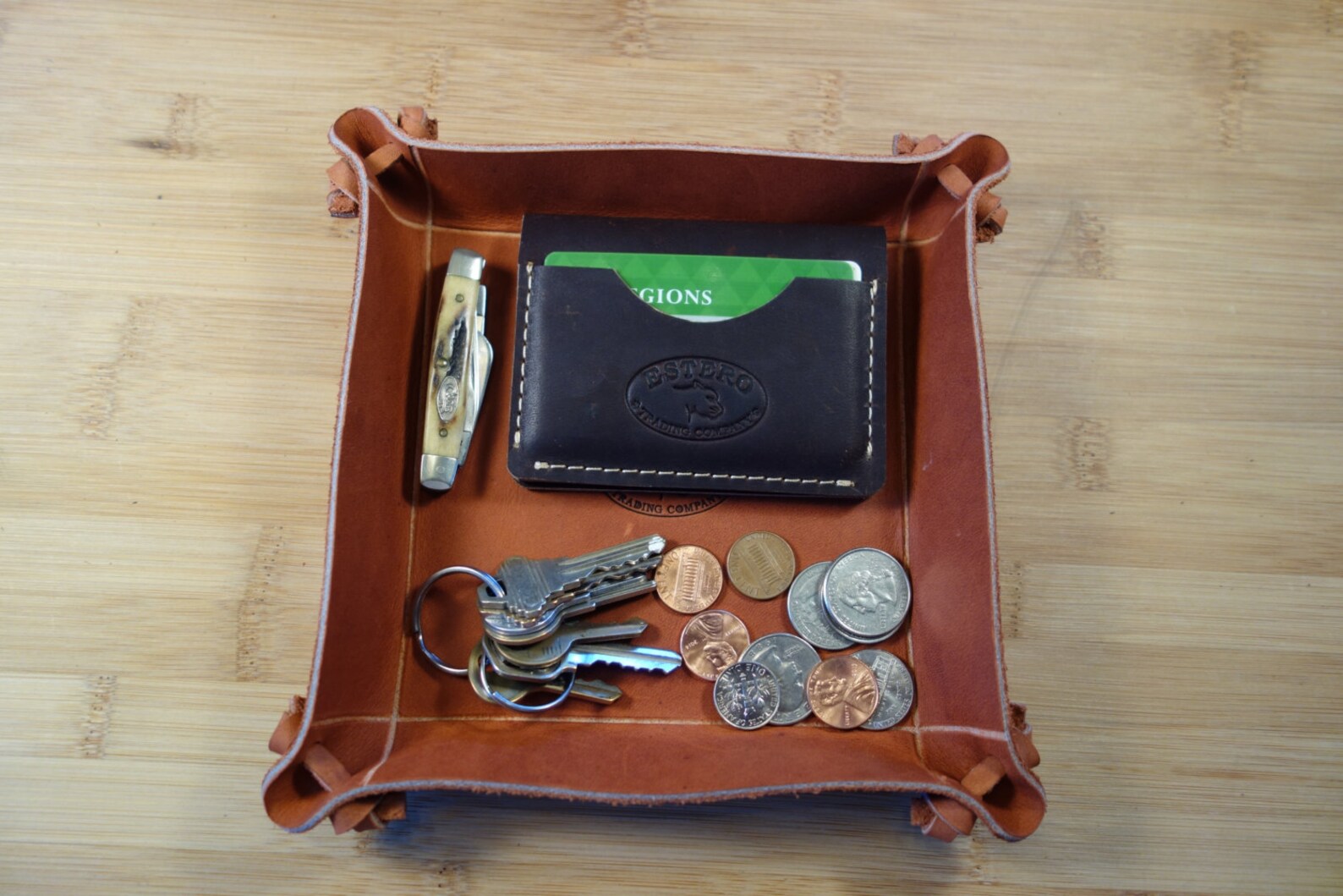 LEATHER Valet Traydresser Caddy 20 Dresser Valet. Car Keys. - Etsy