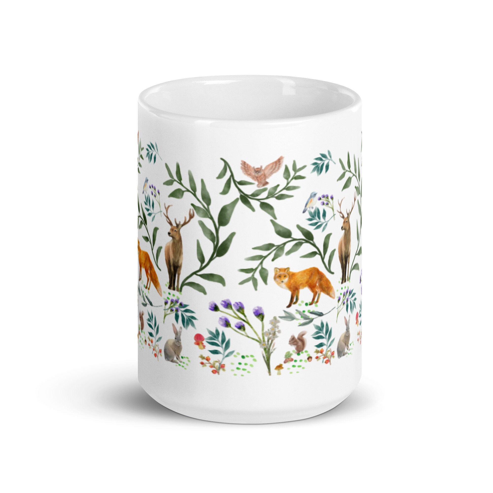 Woodland Mug Forest Animals Gift Nature Mug Owl Forest Cottagecore Mug ...