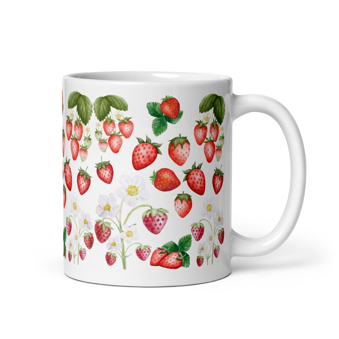 Strawberry Mug Strawberry Lover Gift Berries Mug Strawberries - Etsy