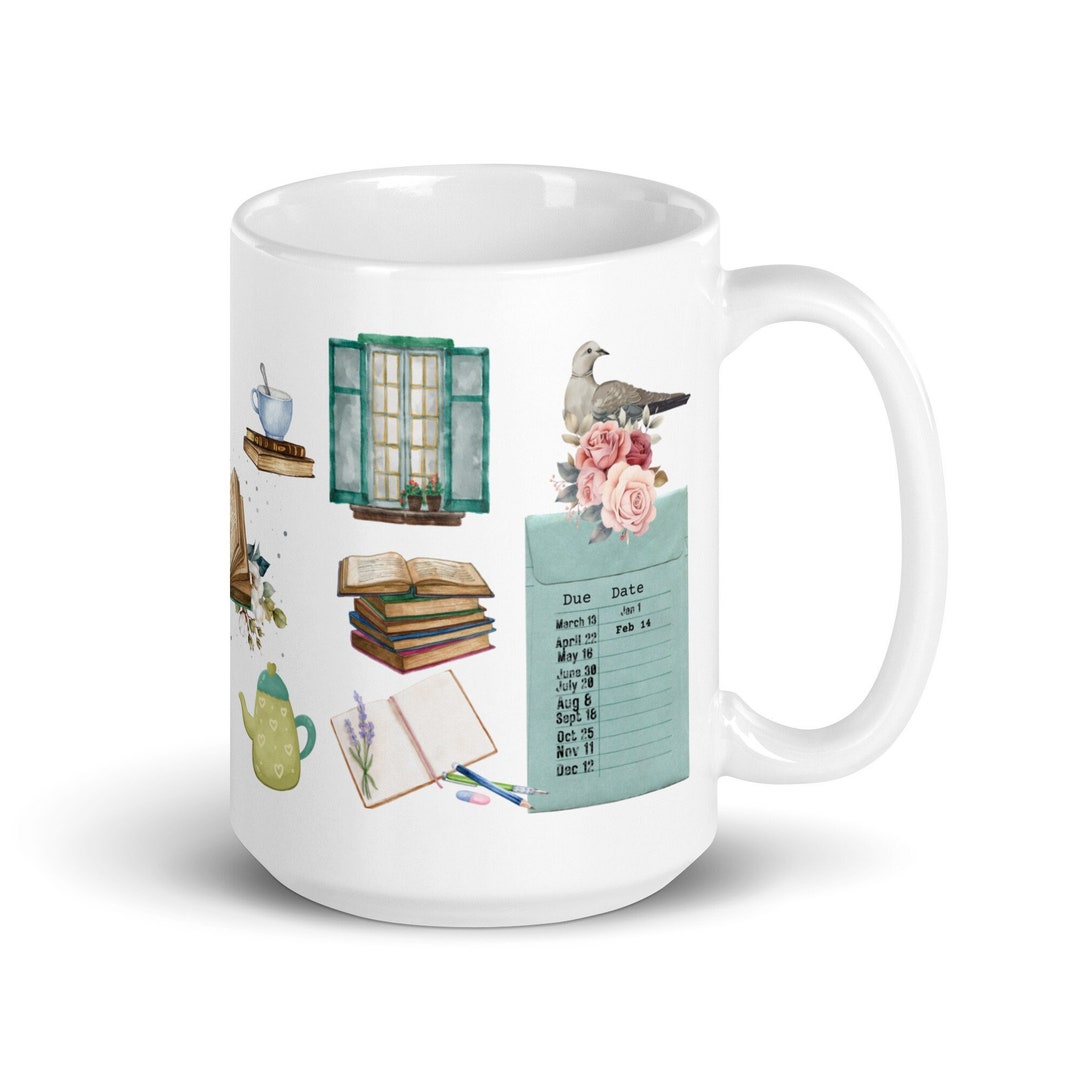 Library Card Mug Library Vintage Style Cards Gift Library Lover Gift - Etsy