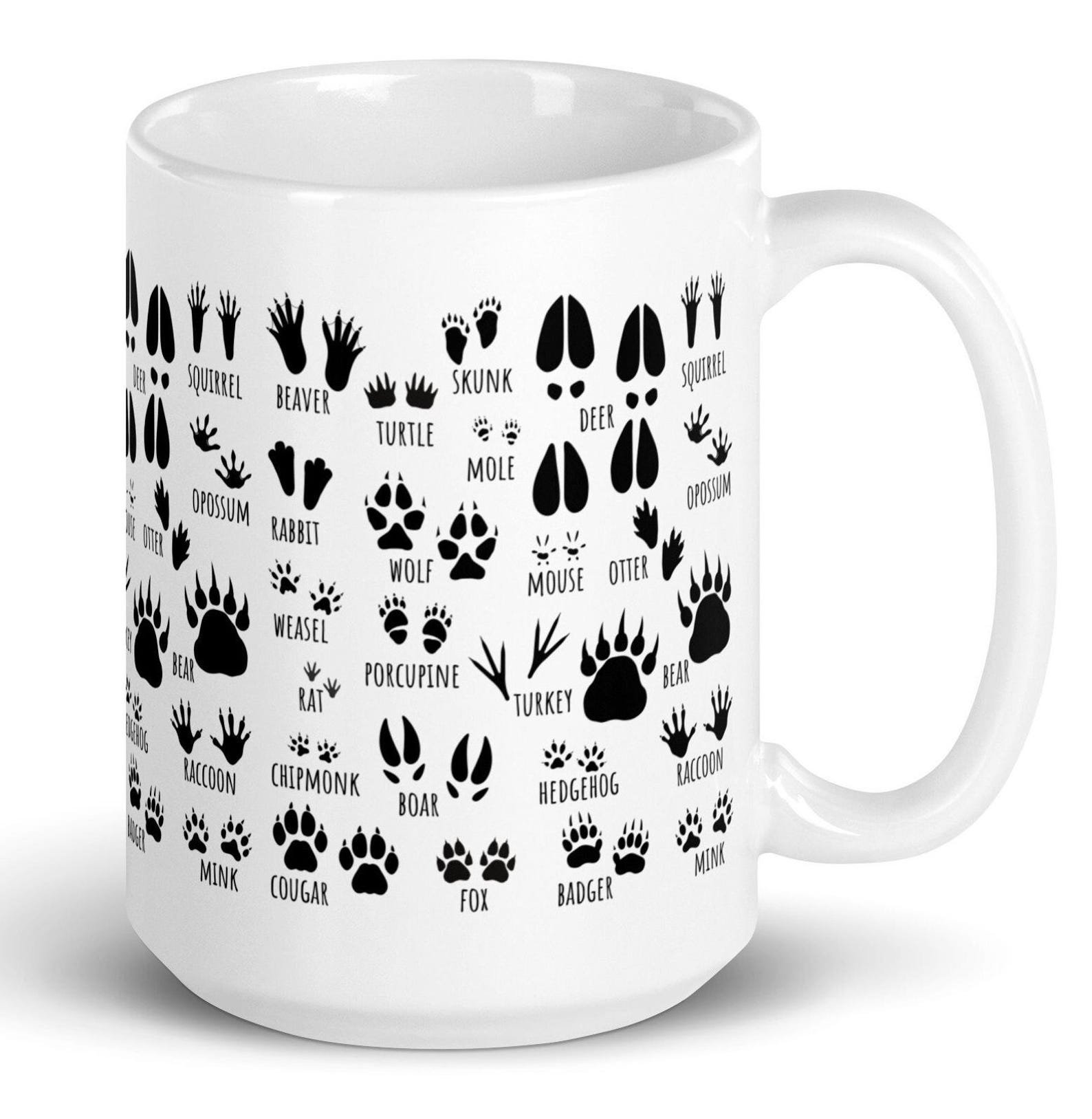 Animal Tracks Mug Wildlife Footprints Mug Woodland Tracks Mug Wildlife ...