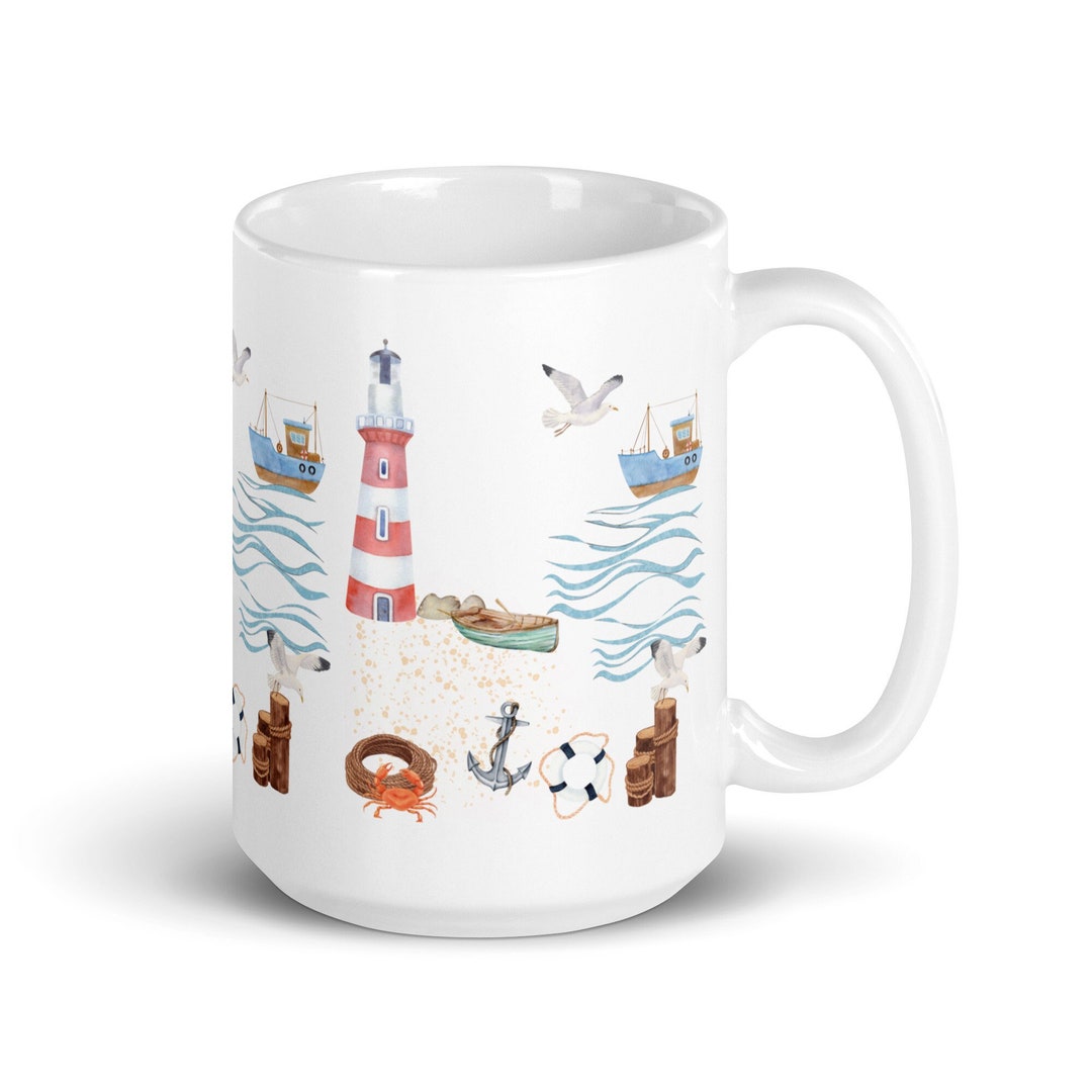 Lighthouse Mug Lighthouse Lover Gift Sea Ocean Bay Coastal Coffee Mug ...