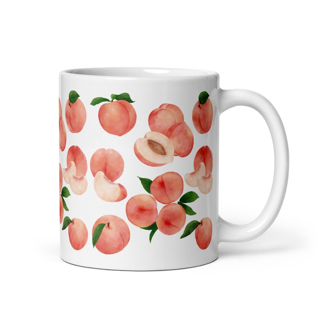 Peach Mug Peach Lover Gift Fruit Cottagecore Coffee Tea Mug Gardener ...